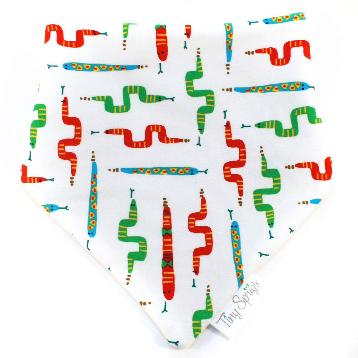 Tiny Sprigs White Snakes Organic Drool Bib